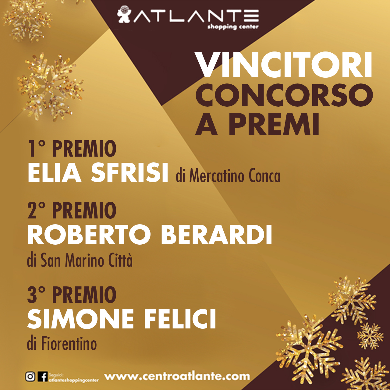 Vincitori Concorso a Premi 2022 Atlante - Centro Atlante - Centro ...